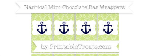 Pastel Lime Green Fish Scale Pattern Nautical Mini Chocolate Bar ...