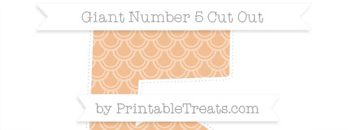 Pastel Orange Fish Scale Pattern Giant Number 5 Cut Out — Printable ...