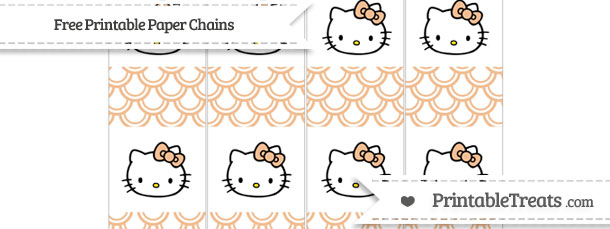 Free Pastel Orange Fish Scale Pattern Hello Kitty Paper Chains ...