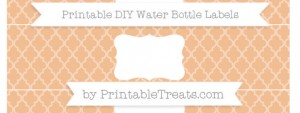 Pastel Orange Moroccan Tile DIY Water Bottle Labels — Printable Treats.com