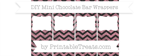 Pastel Pink Chevron Chalk Style DIY Mini Chocolate Bar Wrappers ...