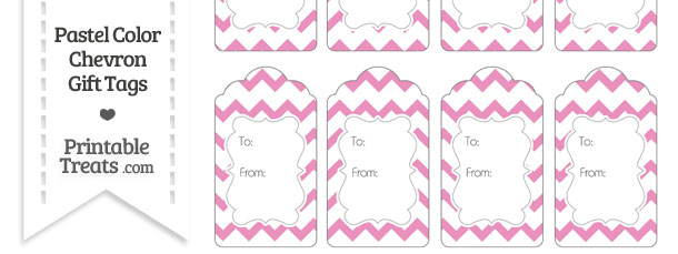 Pastel Pink Chevron Gift Tags — Printable Treats.com