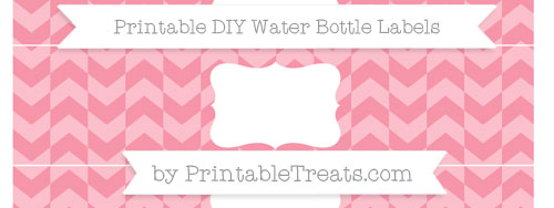 Pastel Pink Herringbone Pattern DIY Water Bottle Labels — Printable ...