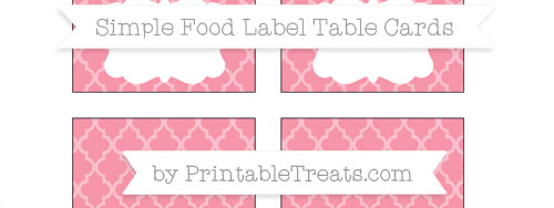 Free Pastel Pink Moroccan Tile Simple Food Labels — Printable Treats.com