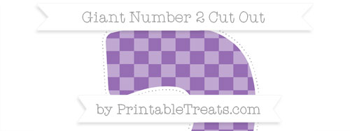 Pastel Plum Checker Pattern Giant Number 2 Cut Out — Printable Treats.com