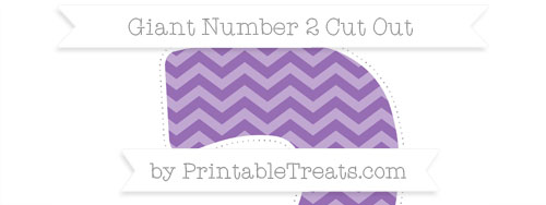 Pastel Plum Chevron Giant Number 2 Cut Out — Printable Treats.com