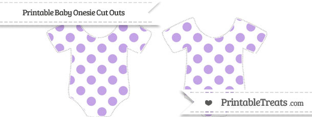Free Pastel Purple Dotted Pattern Small Baby Onesie Cut Outs — Printable Treats.com