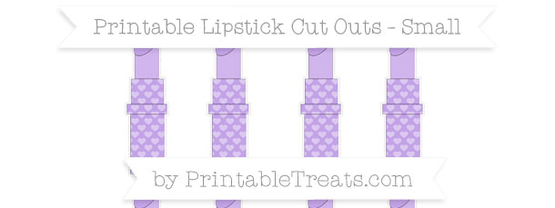 Pastel Purple Heart Pattern Small Lipstick Cut Outs — Printable Treats.com