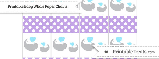 Free Pastel Purple Polka Dot Baby Whale Paper Chains — Printable Treats.com