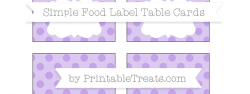 Free Pastel Purple Polka Dot Simple Food Labels — Printable Treats.com