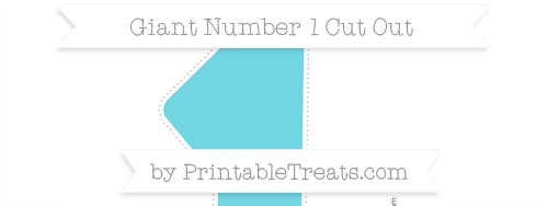 Pastel Teal Giant Number 1 Cut Out — Printable Treats.com