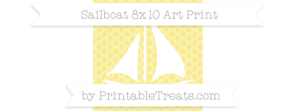 Pastel Yellow Fish Scale Pattern Sailboat 8×10 Art Print — Printable ...