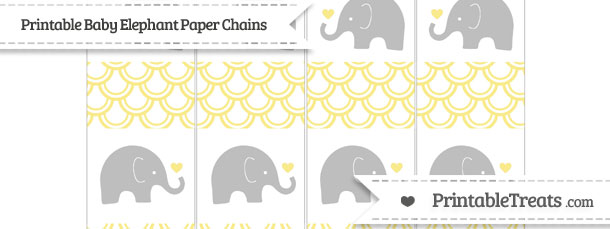 Free Pastel Yellow Fish Scale Pattern Baby Elephant Paper Chains ...