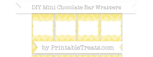 Pastel Yellow Herringbone Pattern DIY Mini Chocolate Bar Wrappers ...