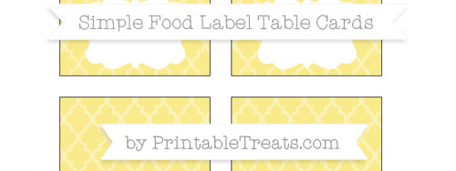 Free Pastel Yellow Moroccan Tile Simple Food Labels — Printable Treats.com