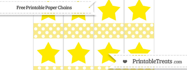 Pastel Yellow Polka Dot Star Paper Chains — Printable Treats.com