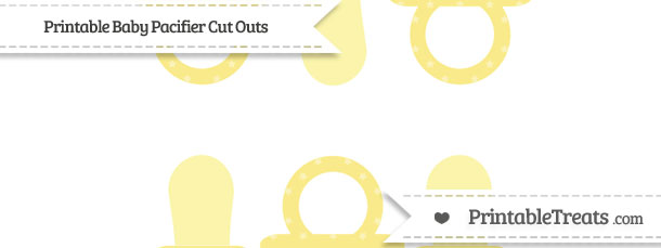 Pastel Yellow Star Pattern Small Baby Pacifier Cut Outs — Printable ...