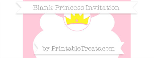 Free Pink Blank Princess Invitation — Printable Treats.com