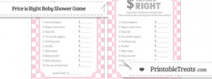 Pink Checker Pattern Price is Right Baby Shower Game — Printable Treats.com