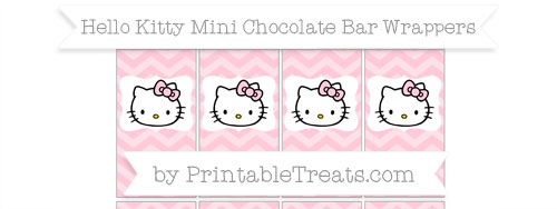 Free Pink Chevron Hello Kitty Mini Chocolate Bar Wrappers — Printable ...