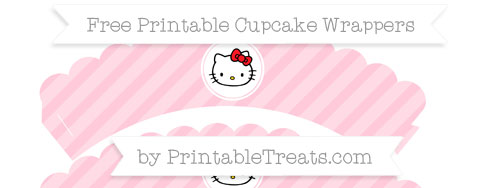 Free Pink Diagonal Striped Hello Kitty Scalloped Cupcake Wrappers ...
