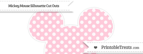 Pink Dotted Pattern Extra Large Mickey Mouse Silhouette Cut Outs ...