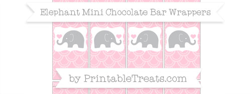Pink Fish Scale Pattern Elephant Mini Chocolate Bar Wrappers ...