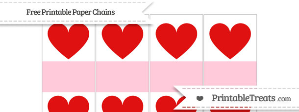 Pink Heart Paper Chains — Printable Treats.com