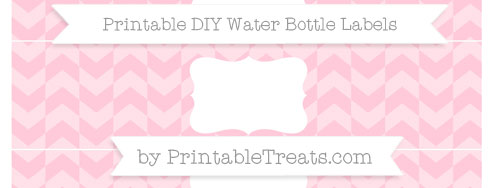 Pink Herringbone Pattern DIY Water Bottle Labels — Printable Treats.com