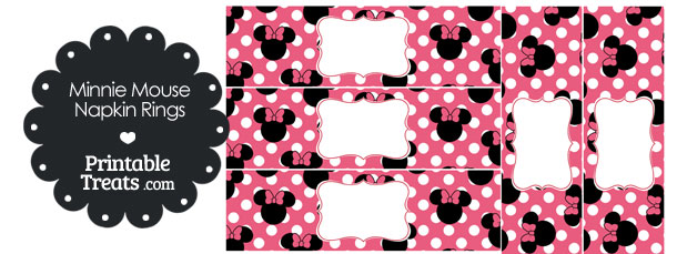 Free Apple Green Herringbone Pattern Minnie Mouse Napkin Rings ...