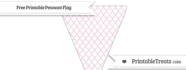 Free Pink Moroccan Tile Simple Pennant Flag — Printable Treats.com