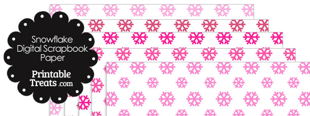 Pink Snowflake Digital Scrapbook Paper — Printable Treats.com