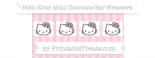 Free Pink Striped Hello Kitty Mini Chocolate Bar Wrappers — Printable ...
