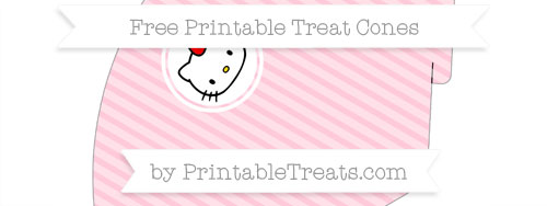 Free Pink Thin Striped Pattern Hello Kitty Treat Cone — Printable ...
