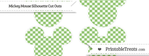 Pistachio Green Checker Pattern Medium Mickey Mouse Silhouette Cut Outs ...