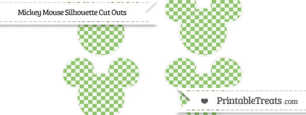 Pistachio Green Checker Pattern Small Mickey Mouse Silhouette Cut Outs ...