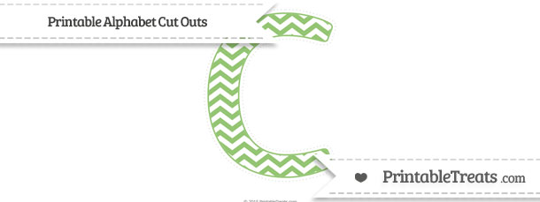 Free Pistachio Green Chevron Extra Large Capital Letter C Cut Outs ...