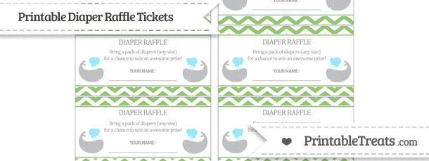 Free Pistachio Green Chevron Whale Diaper Raffle Tickets — Printable ...