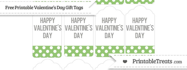 Free Pistachio Green Polka Dot Valentine’s Day Gift Tags — Printable ...