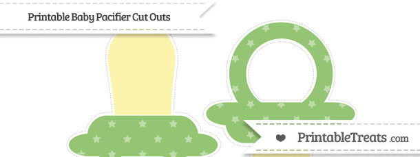 Pistachio Green Star Pattern Large Baby Pacifier Cut Outs — Printable ...
