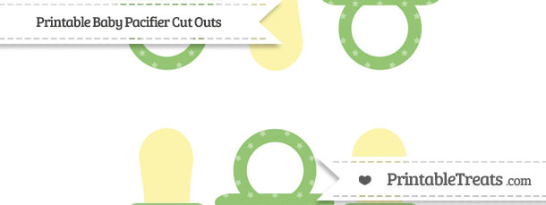 Pistachio Green Star Pattern Small Baby Pacifier Cut Outs — Printable ...