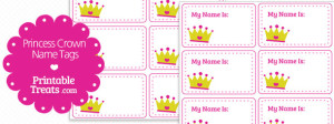Princess Crown Name Tags — Printable Treats.com