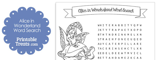 Printable Alice in Wonderland Word Search — Printable Treats.com