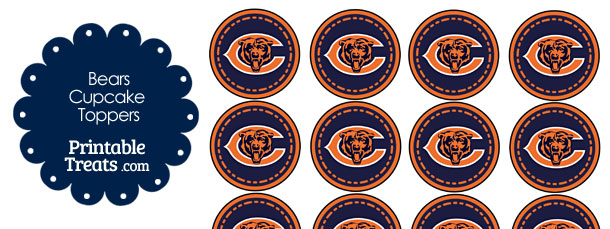 Printable Bears Logo Cupcake Toppers — Printable Treats.com