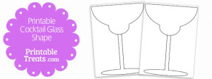 Printable Cocktail Glass Shape Template — Printable Treats.com
