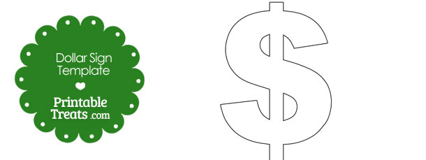 Printable Dollar Sign Shape Template — Printable Treats.com