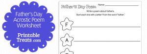 Printable Fathers Day Acrostic Poem — Printable Treats.com