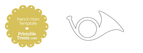 Printable French Horn Shape — Printable Treats.com
