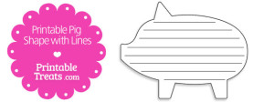Printable Pig Shape with Lines — Printable Treats.com