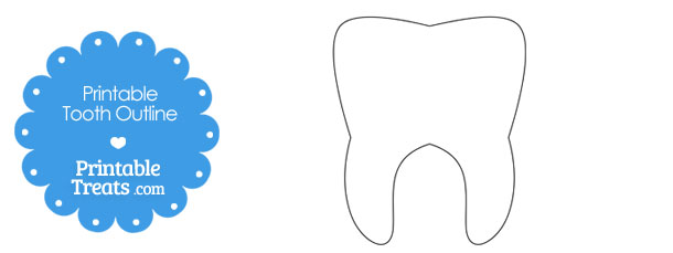 Printable Tooth Outline — Printable Treats.com